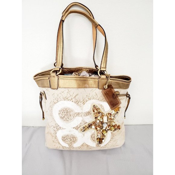 Coach | Other | Coach Starfish Jewel Canvas Tote Bag | Poshmark